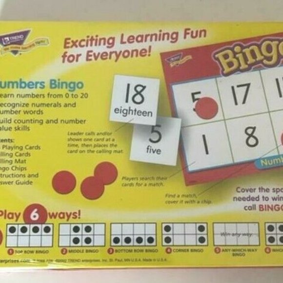Trend | Toys | Trend Enterprises Trend Young Learner Bingo Game Numbers ...